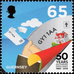 Stamp: 50th Anniversary of Guernsey Postal Independence (Guernsey(50th ...