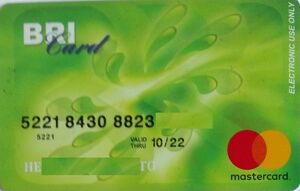Bank Card: BRI Card (PT Bank Rakyat Indonesia, IndonesiaCol:ID-MC-0056.05