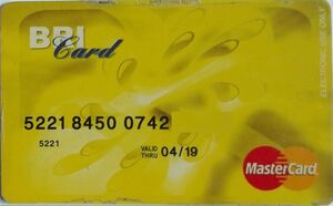 Bank Card: BRI Card (PT Bank Rakyat Indonesia, IndonesiaCol:ID-MC-0078.01