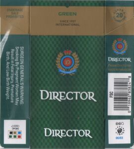 Cigarette Pack: Director green (ParaguayCol:PY-CT-0050