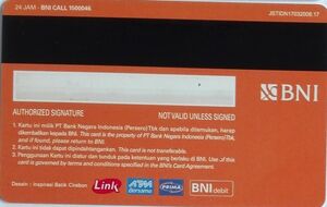 Bank Card: BNI - Orange Batik (Bank BNI, Indonesia) Col:ID-GM-0104