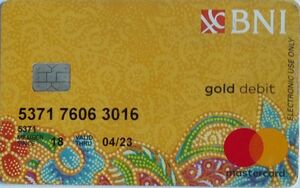 Bank Card: BNI - Yellow Batik (Bank BNI, IndonesiaCol:ID-MC-0066.04