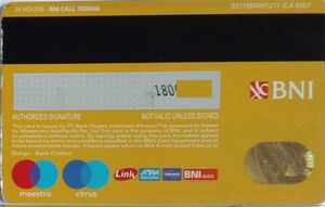 Bank Card: BNI - Yellow Batik (Bank BNI, IndonesiaCol:ID-MC-0066.04