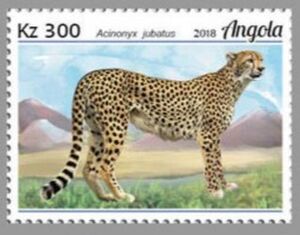Stamp: Cheetah (Acinonix jubatus) (Angola(Great Cats (2018)) Mi:AO 2054 ...