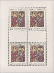 Stamp: Alfons Mucha: Ruby and Amethyst (Czechoslovakia(Art Alphonse ...