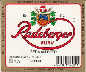 Drink Label: Radeberger Pilsner (VEB Brauerei Radeberger, Germany ...