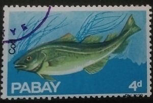 Stamp: Cod (Scotland, Isle of Pabay: Cinderella Stamps(Fish) Col:GB-IP ...