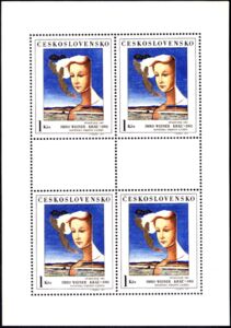 Stamp: Waiting, by Imro Weiner-Kral (1967) (Czechoslovakia(Art) Mi:CS ...