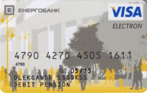 Bank Card: Visa Electron (Energobank, UkraineCol:UA-VE-0491.02