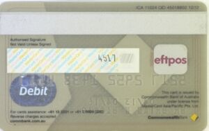 Bank Card: MasterCard Debit Pay Pass (Commonwealth Bank, AustraliaCol ...