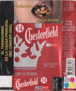 Cigarette Pack: Chesterfield red (MexicoCol:MX-CT-0504