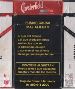 Cigarette Pack: Chesterfield red (MexicoCol:MX-CT-0504