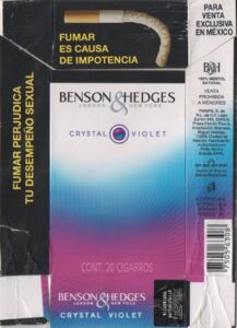 Paquete de Cigarrillos: Benson & Hedges crystal violet (MéxicoCol:MX-CT ...