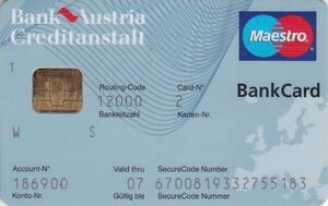 Bank Card: Bank Card (Bank Austria, AustriaCol:AT-MS-0010.01
