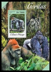 Stamp: Gorilla beringei graueri (see Description) (São Tomé and ...