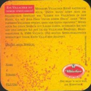 Beer Coaster: Villacher (Vereinigte Karntner, AustriaCol:AT-000348