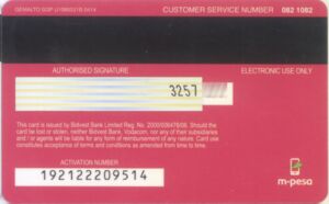 Bank Card: Bidvest Bank Vodacom Visa (Bidvest Bank, South AfricaCol:ZA ...