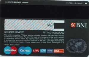 Bank Card: BNI - Black Batik Platinum (Bank BNI, Indonesia) Col:ID-MC ...