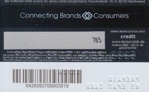 Bank Card: Epay Card (WIRECARD CARD SOLUTIONS, LTD., Germany, Federal ...