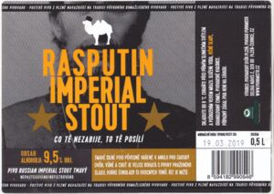 Drink Label: Rasputin Imperial Stout (Pivovarský Dvůr Plzeň, Czech ...