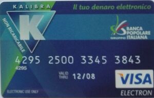 Bank Card: Kalibra (Banca Popolare Italiana, ItalyCol:IT-VE-0024.03