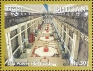 Stamp: Tala Power Hydroelectric Plant (Bhutan(50th Anniversary of India ...