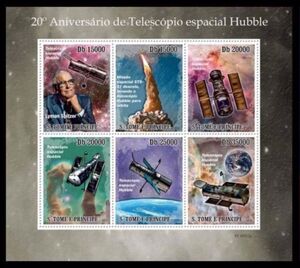 Stamp: 20th Anniversary of the Space Telescope Hubble (São Tomé and ...