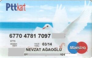 Bank Card: PTT Kart (Denizbank, Türkiye (Turkey)Col:TR-MS-0063.06