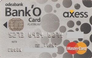 Bank Card: Bank'O Card Platinum (Odeabank, Türkiye (Turkey)Col:TR-MC-0389