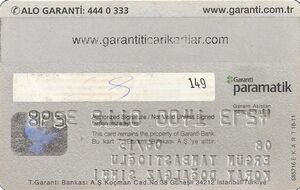 Bank Card: Garanti Business (Garanti Bankası, Türkiye (Turkey)Col:TR-VI ...