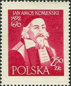 Stamp: Jan Amos Komensky (Comenius) (1592-1670), Czech philosopher ...