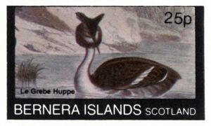 Stamp: Le Grebe Huppe (Scotland, Bernera Island: Cinderella Stamps ...