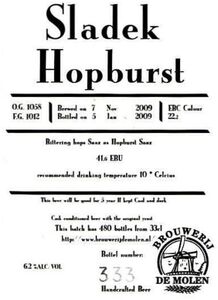 Drink Label: Sladek Hopburst (Brouwerij de Molen, NetherlandsCol:NL ...