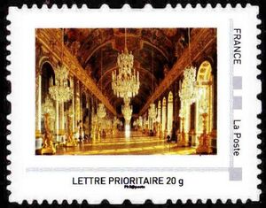 Sello: Palace of Versailles pearl of Monarchy. Hall of Mirrors (Francia ...