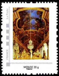 Sello: Palace of Versailles pearl of Monarchy. Hall of Mirrors (Francia ...