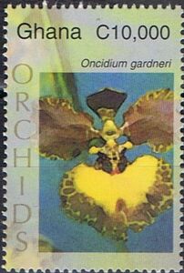 Stamp: Oncidium gardneri (Ghana(Orchids (2004)) Mi:GH 3686,Sn:GH 2443 ...