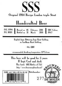Drink Label: Sss (Brouwerij de Molen, NetherlandsCol:NL-BEER-012303