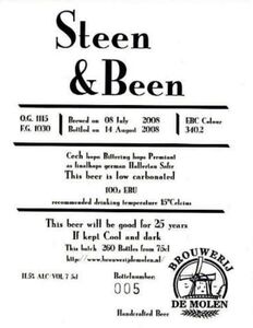 Drink Label: Steen & Been (Brouwerij de Molen, NetherlandsCol:NL-BEER ...