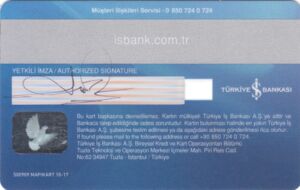 Bank Card: Bankamatik (Türkiye İş Bankası, Türkiye (Turkey)Col:TR-VI-0435