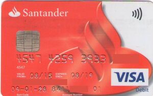 Bank Card: Santander Debit (Santander, United Kingdom of Great Britain ...