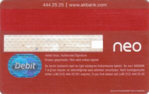 Bank Card: AKBANK - neo (Akbank T.A.Ş., Türkiye (Turkey)Col:TR-MC-0321.02