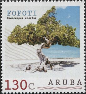 Stamp: Buttonwood (Conocarpus erectus) (Aruba(Personalized Stamps) Mi ...