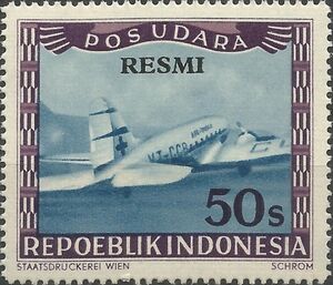 Stamp: Red Cross Airplane overprinted (Indonesia(Vienna Printings ...