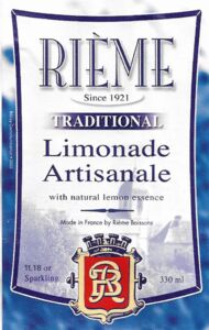 Drink Label: Rième Limonade Artisanale (Rième Boissons, FranceCol:FR ...
