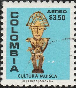 Stamp: Figure, Muisca Culture (Colombia) (Muisca Culture) Mi:CO 1380,Sn ...