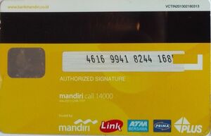 Bank Card: Debit Gold (Bank Mandiri, Indonesia) Col:ID-VI-0027.02
