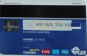 Bank Card: Silver Debit - Blue (Bank Mandiri, Indonesia) Col:ID-VI-0073.05
