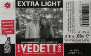 Drink Label: Vedett Extra Light (Duvel Moortgat, BelgiumCol:BE-BEER-027809