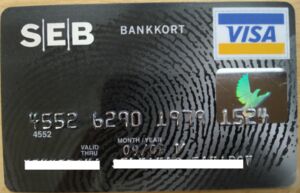 Bank Card: Seb Bankkort Visa (Skandinaviska Enskilda Banken, SwedenCol ...