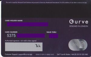 Bank Card: Curve (Wirecard Card Solutions Ltd, United Kingdom of Great ...